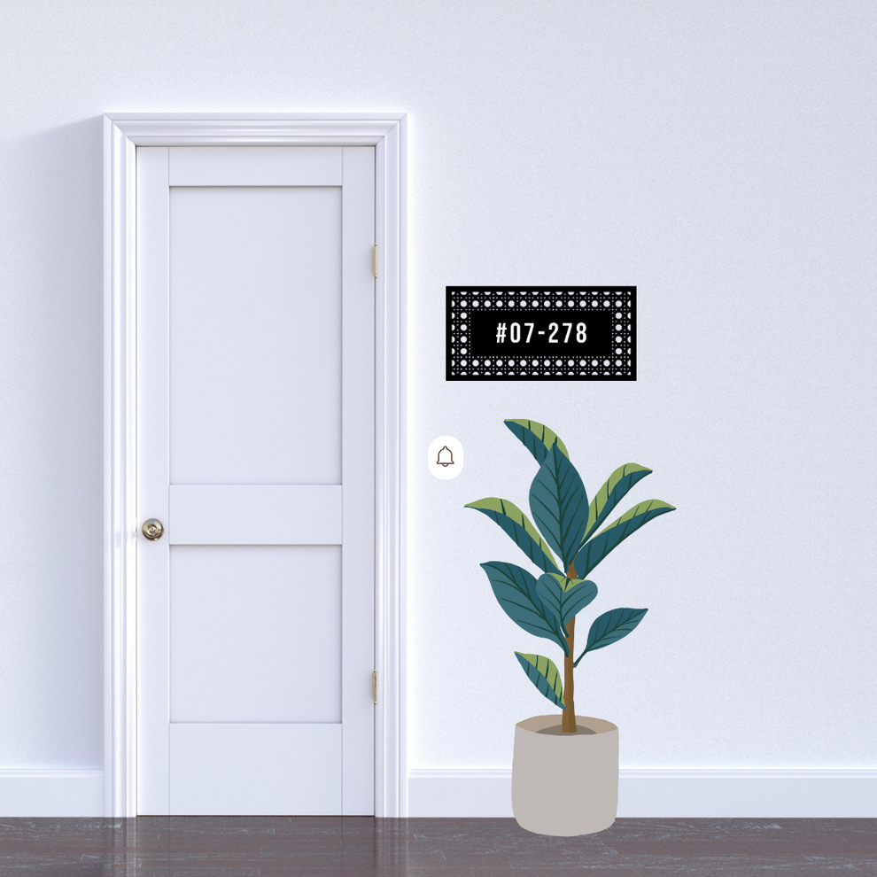 Customised Unit Number Sign | Rattan Decor | The Jomu Co Singapore